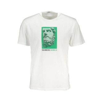 Dirk Bikkembergs Homme, Tops, Blanc, Taille: S T-shirt en coton avec logo imprim&eacute;