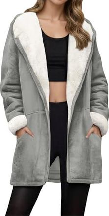 Generic Vestes en polaire pour femme avec fermeture &eacute;clair int&eacute;grale - Pull dext&eacute;rieur doux thermique l&eacute;ger coupe-vent confortable d&eacute;contract&eacute; chaud hiver pou