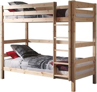 Les Tendances Etagenbett Kinderzimmer PINOO-12 in Kiefer massiv natur lackiert incl. Leiter, b/h/t: ca. 210/182/105 cm