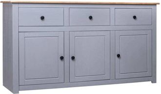 vidaXL Sideboard Grau 135x40x80 cm Kiefernholz Panama Vidaxl