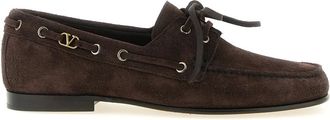 Valentino Garavani Homme, Chaussures, Brun, Taille: 45 EU Palm Avenue Suede Boat Shoe