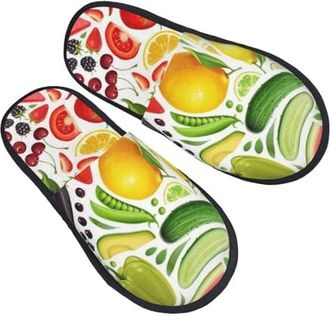 Generic Pantoufle Maison Fruits Et L&eacute;gumes Chaudes Pantoufles Confortable Chaussons Maison Unique Hiver Pantoufles Pour Voyages Camping Chambre L