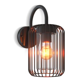 Calex Rome Wandleuchte, f&uuml;r Au&szlig;en & Innen, E27 Fassung, Aluminium, wasserdicht, Schwarz