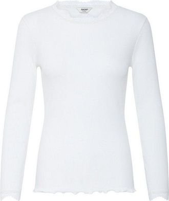 Oxmo Langarmshirt OXNSuna Rib Longssleeve mit Spitzen Details