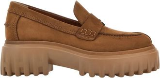 Hogan Classic Penny Loafer Moccasins With Lug Sole - Gr. 39 (EU) - in Braun