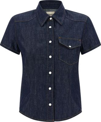Khaite Femme, Blouses et Chemises, Bleu, Taille: 42 FR Chemise en denim Cavazos