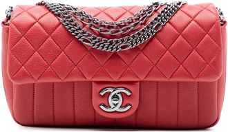 Chanel Hobo Bags - CC Quilted Calfskin Multi Chain Flap - Gr. unisize - in Rot - f&uuml;r Damen