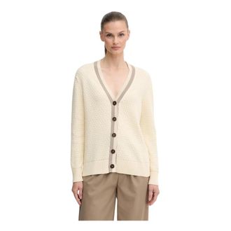 GANT Button V-neck Cardigan - - Knitwear - Damen - Beige - XS