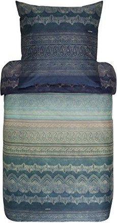 Bassetti BRUNELLESCHI Bettwäsche + 1 Kissenhülle aus 100% Baumwollsatin in der Farbe Grün V4, Maße: 155x220 + 1 K 80x80 cm - 9296099