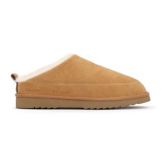 Kazar Homme, Chaussures, Brun, Taille: 43 EU Kazar Studio Tongs marron clair avec laine de mouton