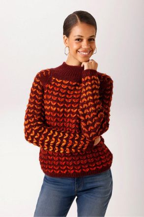 Aniston Strickpullover im 3D-Effekt mit aufgestrickten Bl&auml;ttern - NEUE KOLLEKTION