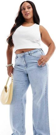 Vero Moda Curve Tessa - Weit geschnittene Jeans in hellblauer Waschung