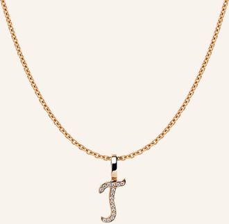 Cada Cada Kette Tiny Diamond Letter T rosegold