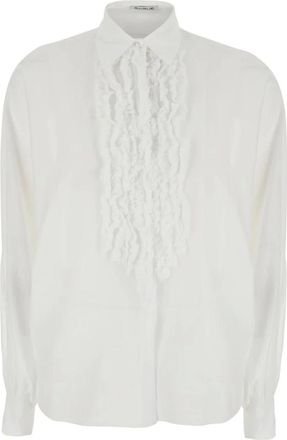 SoSUE Femme, Blouses et Chemises, Blanc, Taille: 40 FR Antonia Slim Ruffle Shirt