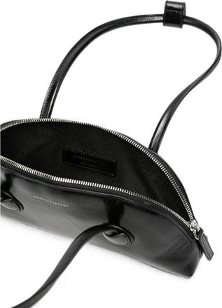 Margesherwood Crinkled Calf Leather Shoulder Bag - Black