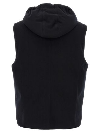 Brunello Cucinelli Mens Black Wool Sleeveless Jacket Clothing