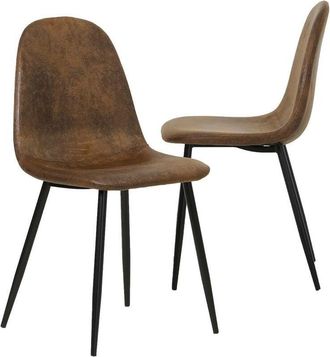 Made In Meubles Made In Meubles - Chaise marron Copenhague (lot de 2)