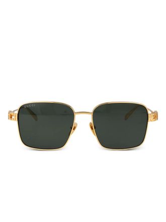 Gucci lunettes de soleil &agrave; monture rectangulaire - Or