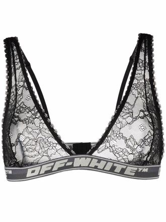 Off-white soutien-gorge &agrave; bande logo - Noir