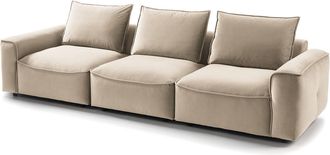 Studio Copenhagen home24 4-Sitzer Sofa Gold Samt Shyla 292 x 80 x 99cm Modern