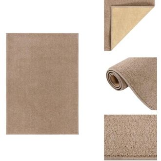 vidaXL Teppich Kurzflor 120x170 cm Braun - Teppich - Wohnzimmerteppich - Brauner Teppich - Flachgewebe Teppich - Kunststofftppich