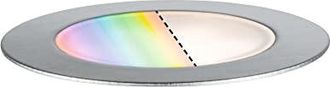 Paulmann 94751 Plug & Shine LED Bodeneinbauleuchte Floor Smart Home Zigbee rund IP67 2W 65lm dimmbar 70mm Edelstahl RGBW seewasserresistent