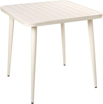 Beliani Beliani - Table &agrave; Manger de Jardin Moderne Carr&eacute; 80 x 80 cm Aluminium Beige Clair Naturno