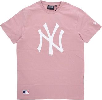 New Era NY Yankees Logo Tee Rose/Wei&szlig; - - Tops - Herren - Rosa - L