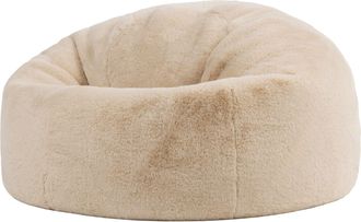 Icon Brand Kingston Kaninchen Kunstfell Sitzsack, Beige, Sitzsack Erwachsene mit Füllung, Bean Bag, Flauschig Sessel, Lounge Sessel, Lounge Stuhl, Schlafzimmer, 