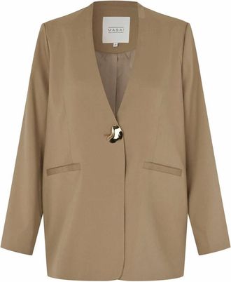 Masai Femme, Vestes, Beige, Taille: 46 FR Blazer &agrave; manches longues
