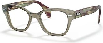 Ray-Ban Rb0880 Optics Gr&uuml;n Havana Gestreift Fassung Klar Glas Polarisiert 52-19