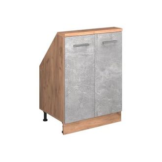 Vicco Meuble de Rangement sous Pente Rion, B&eacute;ton/Force dor Ch&ecirc;ne, avec 2 Portes