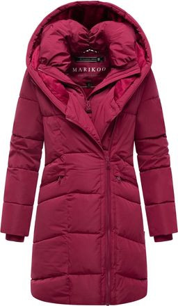 Marikoo Damen Steppmantel Virenaa mit Layer-Look & warmem Fleecefutter