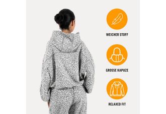 Smilodox Hoodie Siara, Oversize Leo-Print, Kapuzenpullover mit Kordelzug, Streetwear Oversize, Leo-Muster, weiches Material, Homewear