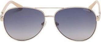 Guess GU00173 Lunettes de soleil aviateur pour femme, or rose brillant, 60 mm