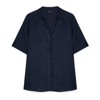 Fiorella Rubino Boxy-Hemd aus Leinen-Viskose-Mix - - Blouses & Shirts - Damen - Blau - 6XL