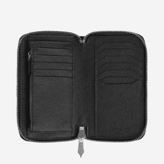 Montblanc Mens Embossed Leather Wallet Black & Cardholders