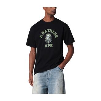 A Bathing Ape A Bathing Ape, Homme, Tops, Noir, Taille: L 1st Camo College Tee