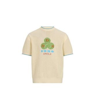 Dr&ocirc;le de Monsieur T-shirt en maille ajour&eacute;e &agrave; broderies