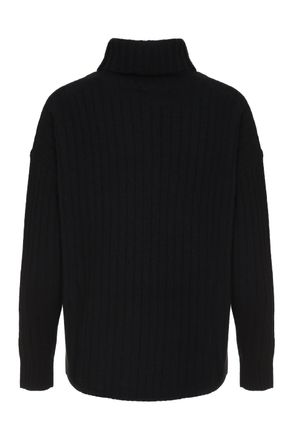 Max Mara Womens Ribbed Wool And Cashmere Sweater Black