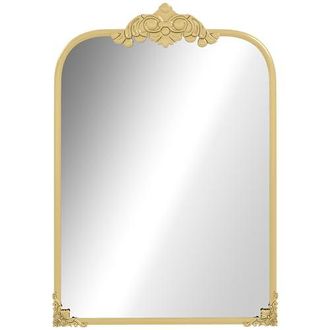 HOMCOM Wandspiegel 60 x 87cm Spiegel mit Rahmen aus Metall Dekorativer H&auml;ngespiegel Badezimmerspiegel f&uuml;r Schlafzimmer Badezimmer Wohnzimmer Gold