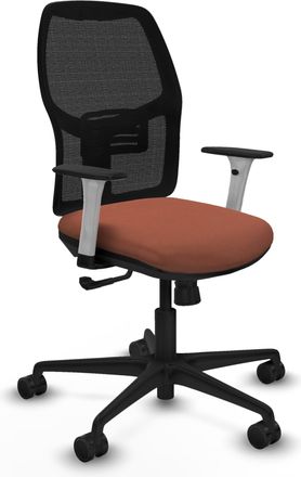 Piqueras y Crespo Alfera B&uuml;rostuhl mit wei&szlig;en und schwarzen Armlehnen, h&ouml;henverstellbare Lendenwirbelst&uuml;tze, ausgestattet mit Sincro 4 Positionen und Schneideschaum, Sc