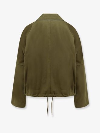 Closed Womens Jacket With Logo Embroidery Green Cotton