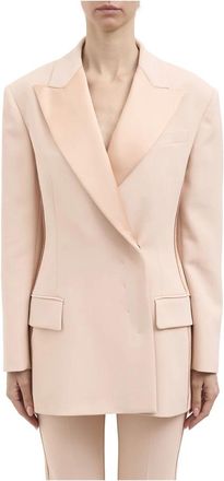 Elisabetta Franchi Femme, Vestes, Rose, Taille: 36 FR Giacca in crepe e raso