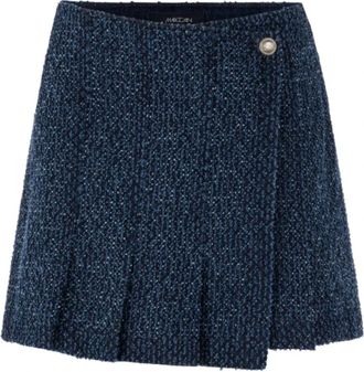 Marc Cain Rock-Shorts im Wickel-Look - - Shorts - Damen - Blau - L