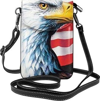 IUBBKI Porte-monnaie pour téléphone portable Bald Eagle - Petit portefeuille en cuir à bandoulière pour femme Sac à bandoulière pour carte de transport Cosmé