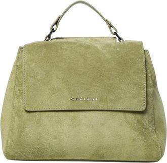 Orciani Femme, Sacs, Vert, Taille: ONE Size Sac cartable en cuir suède à poignée supérieure