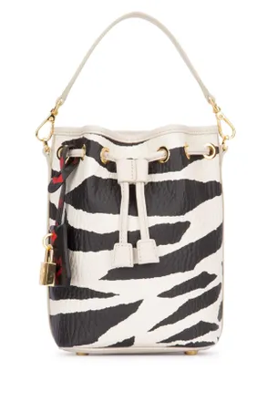 MCM Zebra-Print Textured Shoulder Bag - Multicolor