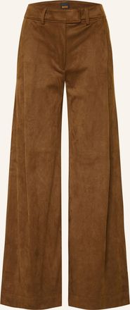 HUGO BOSS Marlenehose Takora In Lederoptik braun