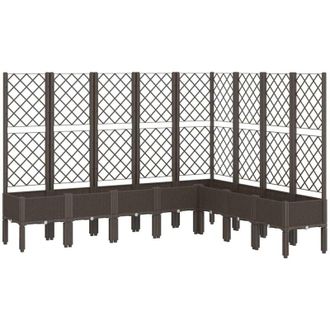 vidaXL Vidaxl - Jardini&egrave;re avec treillis marron 200x160x142 cm pp